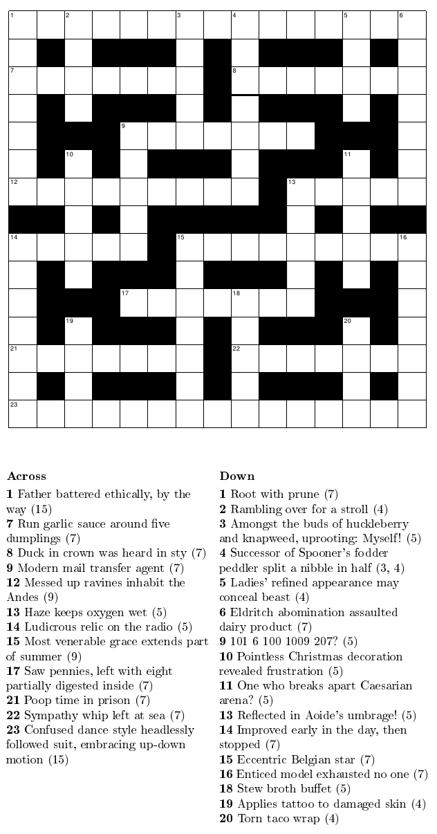 Cryptic Crossword 1 Cryptic Crossword 1